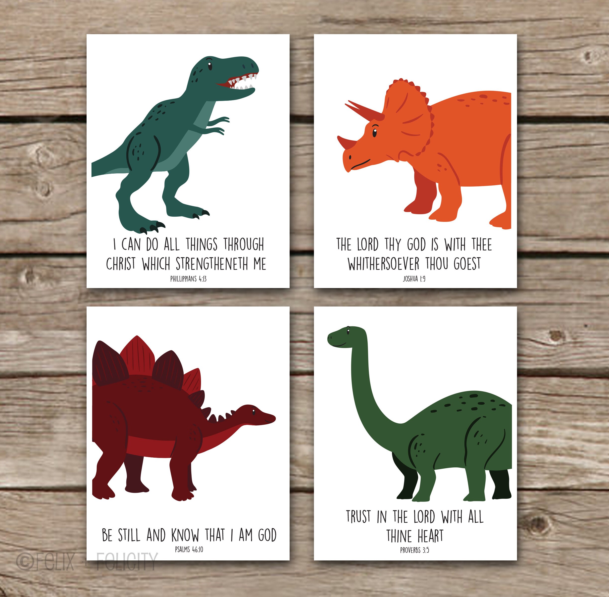 Printable Dinosaur Scriptures Wall Art, Baby Boy Nursery Theme, Boys ...