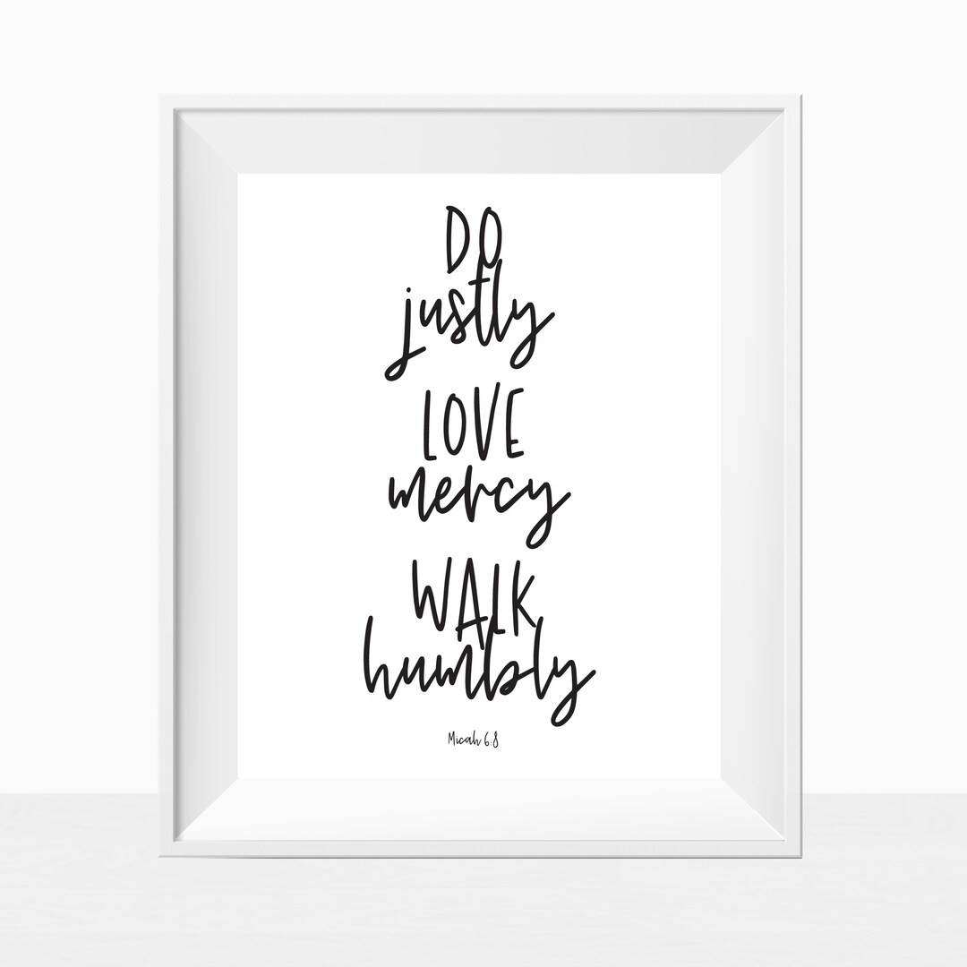 Printable Bible Verses Justice Mercy Humility Wall Art Print Christian ...