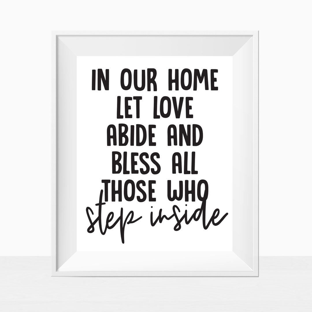 Printable Entryway Quote Bless All Who Step Inside Wall Art Print Love ...