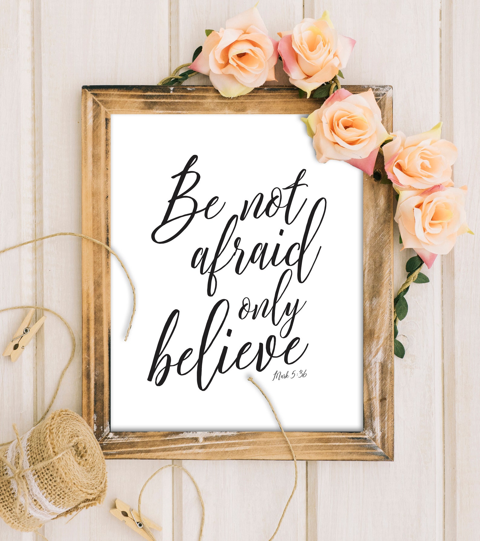 Printable Bible Verse Be Not Afraid Only Believe Calligraphy - Etsy