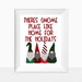 PRINTABLE Christmas Wall Art Funny There's Gnome Place - Etsy