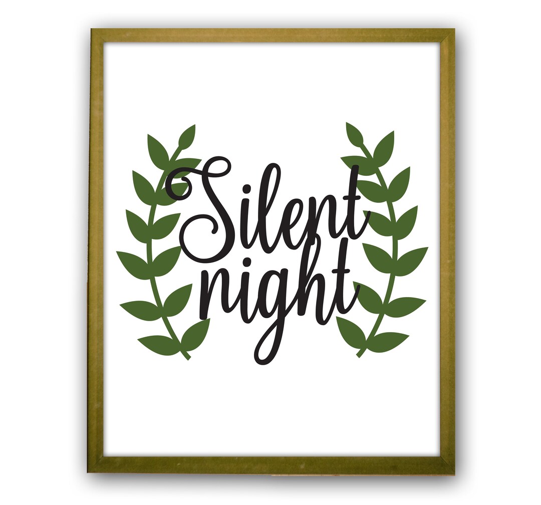 Printable Silent Night Christmas Gift Instant Digital Wall Art Print ...