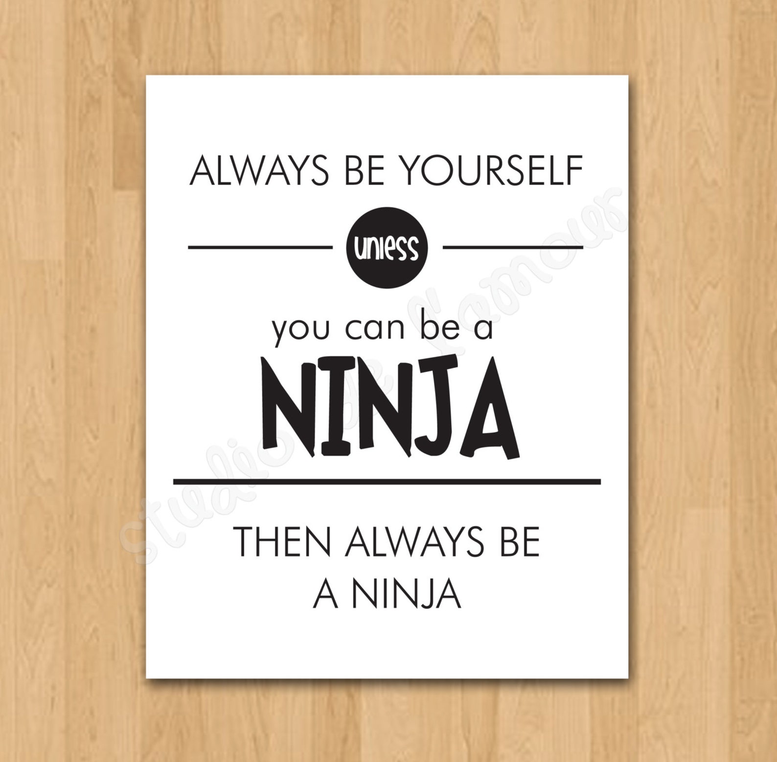 Printable Boy Room Decor, Ninja Decor, Ninja Quote, Boys Room Art ...