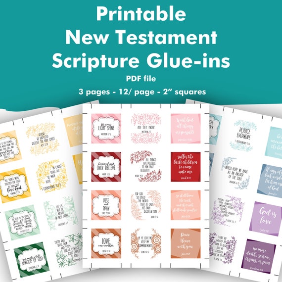 Printable New Testament Bible Verse Scripture Glue-ins 2023 Come Follow ...