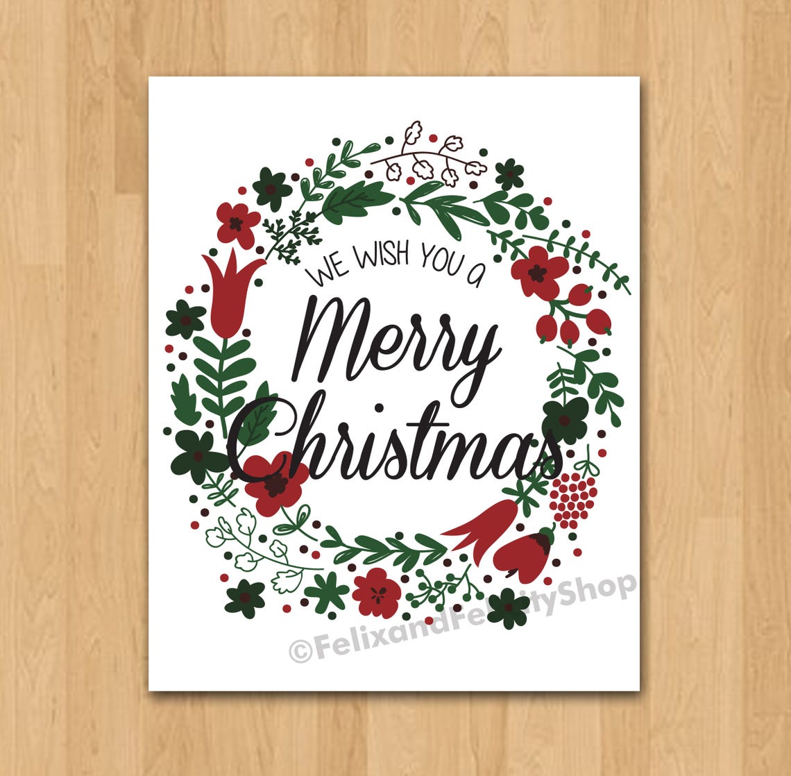 We Wish You a Merry Christmas Printable, Christmas Print, Christmas ...
