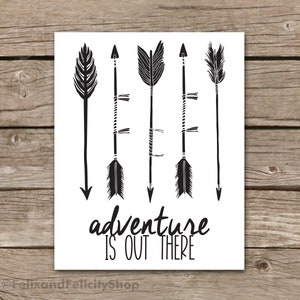 Printable "adventure is Out There" Quote With Arrows, Toddler Nursery ...