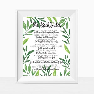 Printable Bible Verse Wall Art the Beatitudes - Etsy