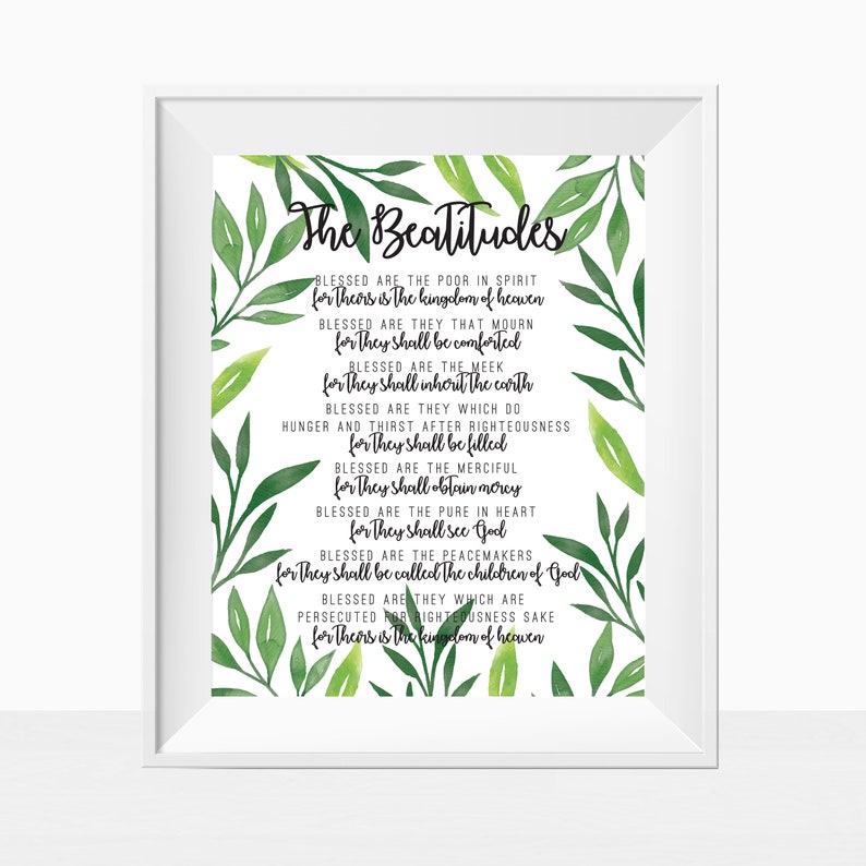 Printable Bible Verse Wall Art the Beatitudes - Etsy