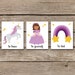 Printable Unicorn Princess & Rainbow Wall Art Girl Room - Etsy
