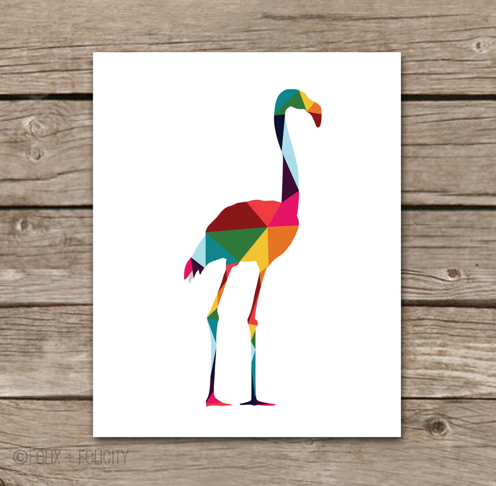 Printable Geometric Flamingo Animal Nursery Wall Art - Etsy