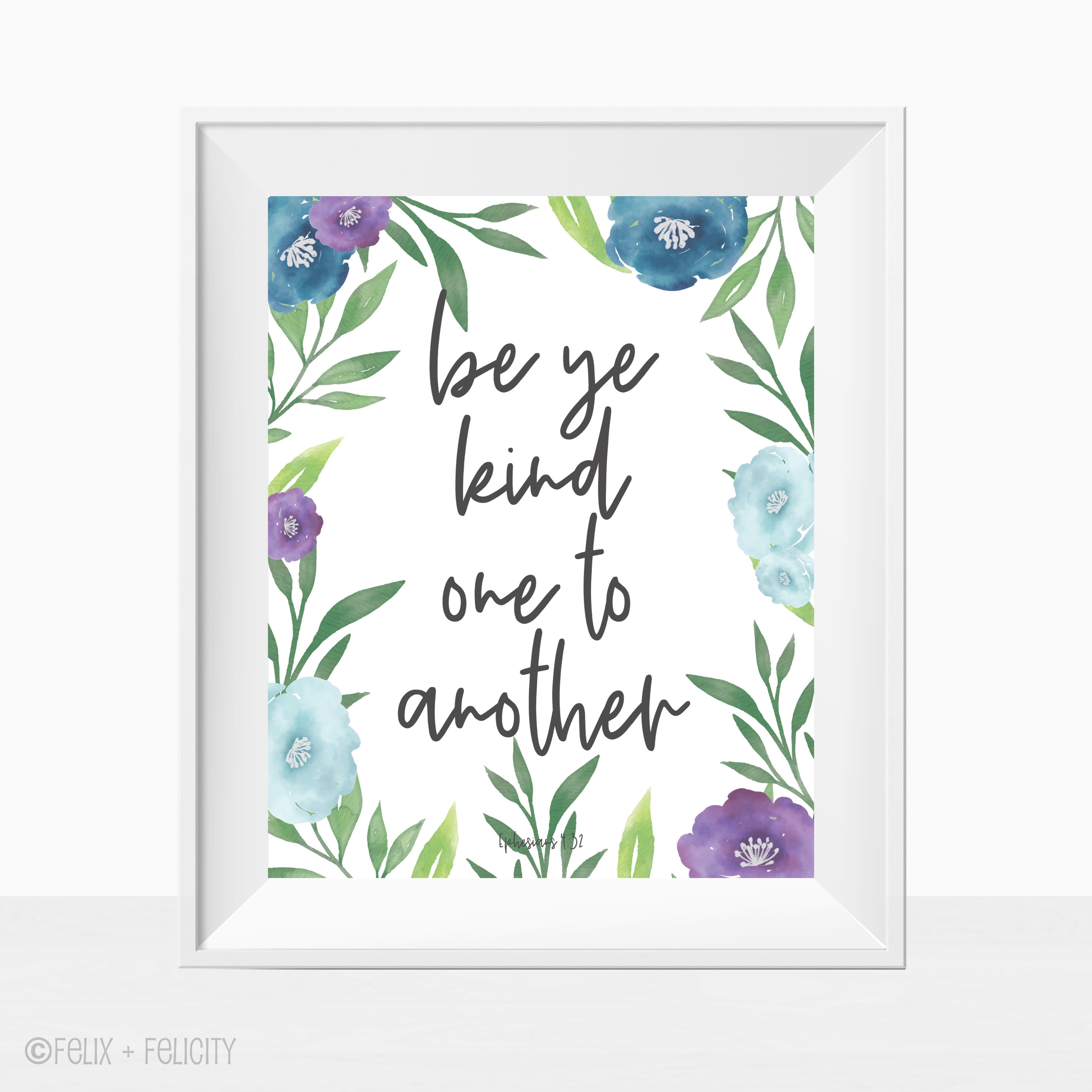 Printable Bible Verse Wall Art be Ye Kind One to - Etsy UK