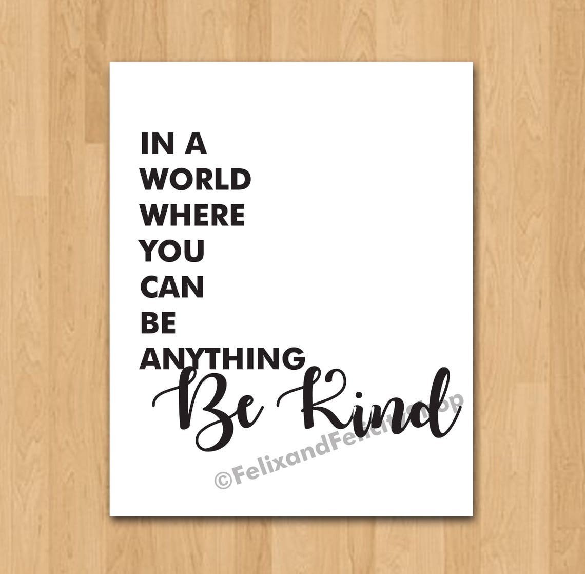 Printable Be Kind Inspirational Quote Girl Boss Motivation | Etsy