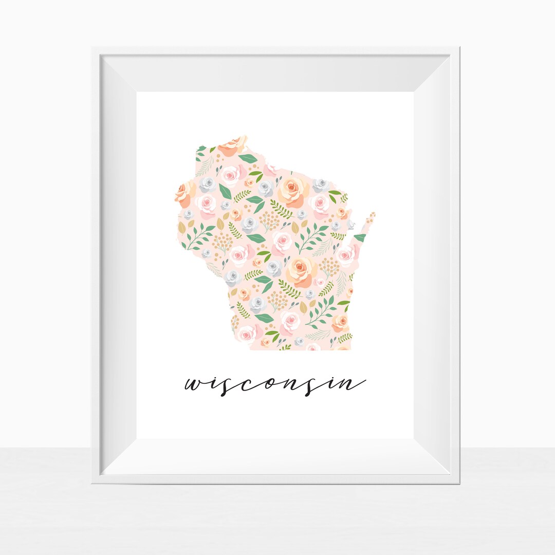 PRINTABLE Wisconsin State Wall Art, Home State Gift, Gallery Decor ...