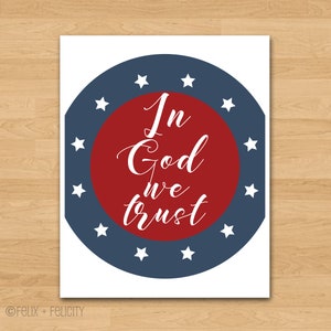 PRINTABLE Patriotic 4th of July Independence Day Home Decor Wall Art in ...