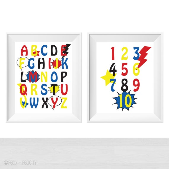 Printable Superhero Quote Alphabet ABCs and Counting 123s | Etsy