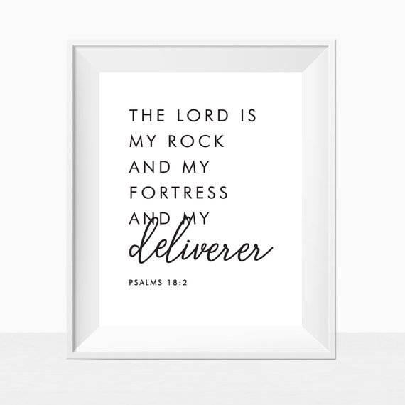 Printable Bible Verses the Lord is My Deliverer Wall Art | Etsy