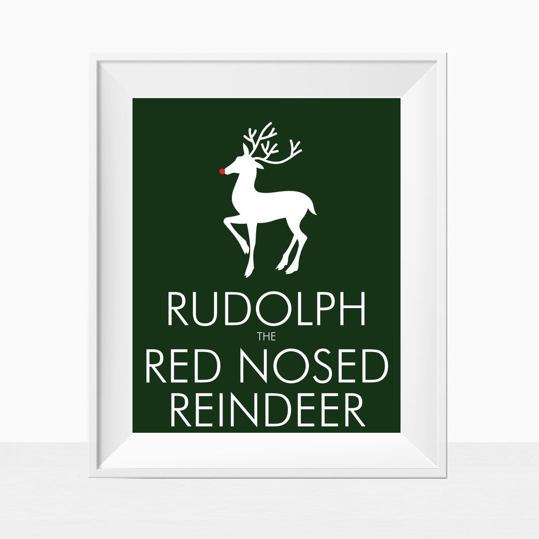 Minimalist Printable, Rudolph the Red Nosed Reindeer, Christmas Wall ...