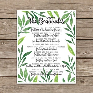 Printable Bible Verse Wall Art the Beatitudes - Etsy