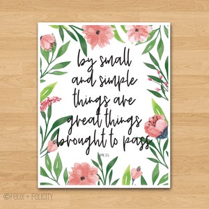 Printable Wall Art Scripture "by Small and Simple Things" Book of ...