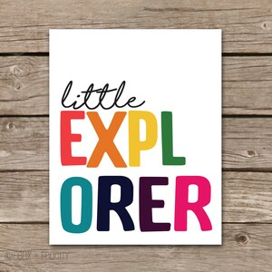 Printable Little Explorer Quote Kid Children's Wall Art Colorful Play ...