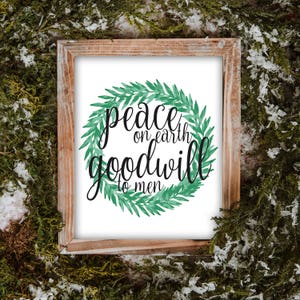 Printable, Peace on Earth, Goodwill to Men, Christmas Printables ...