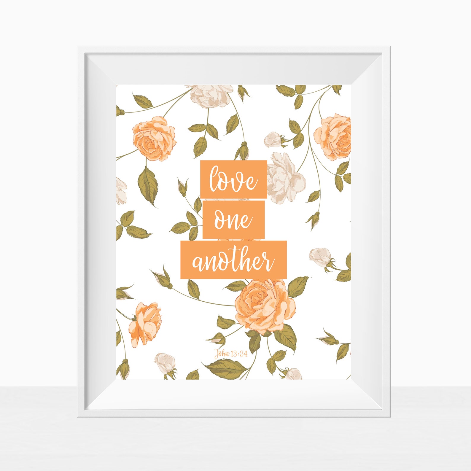 Printable Love One Another Bible Verse Home Decor Wall Art | Etsy