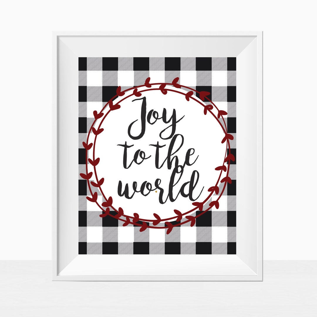 PRINTABLE Buffalo Check Plaid Joy to the World Christmas - Etsy