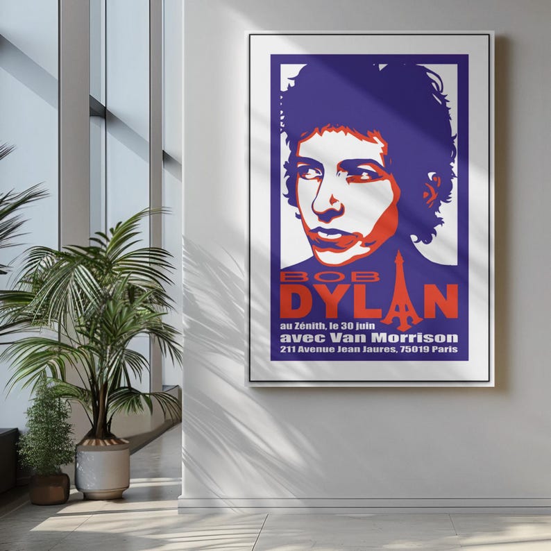 Bob Dylan and Van Morrison 1999 Paris Poster Vintage Concert Poster ...