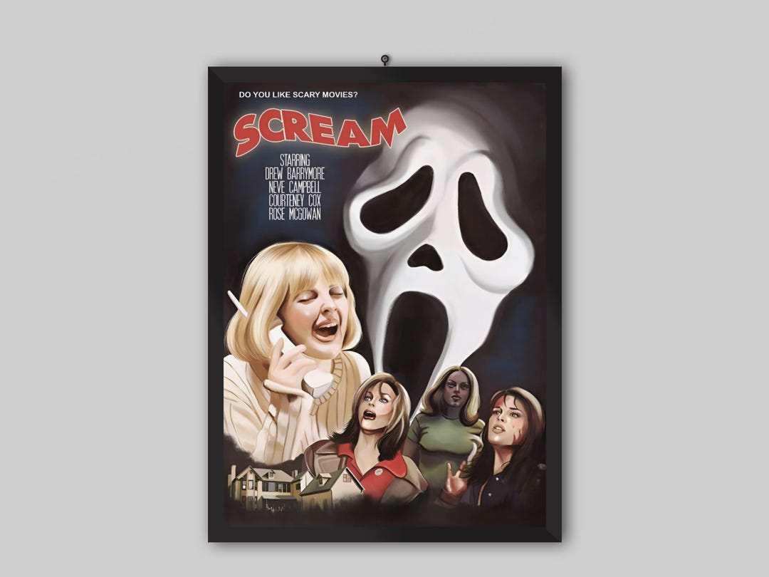 Scream Movie Poster | Vintage Horror Wall Art | Wes Craven 1966 Film ...