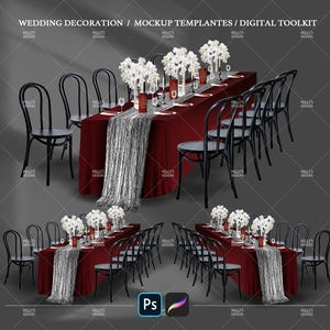 Wedding Table Seating Arrangement Mockup: Event Decor Template - Etsy