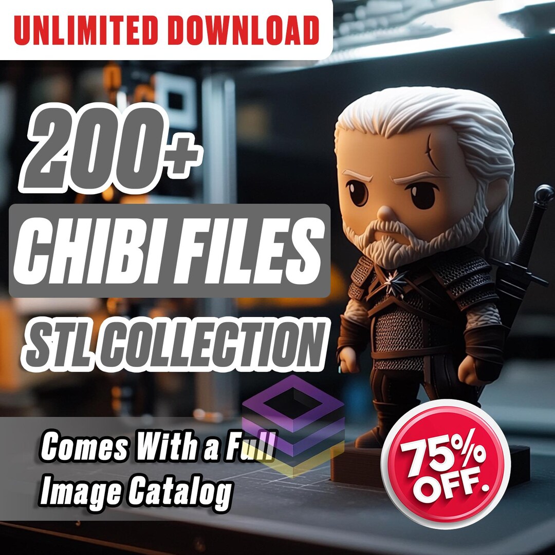 200 Chibi STL Collection, Mega STL Pack, Сhibi STL Files, 3D Printing ...