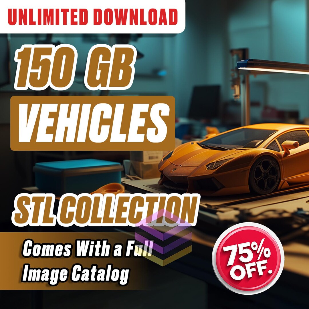 150 GB Vehicles Stl Collection, Mega STL Pack, 3D Printing Files ...