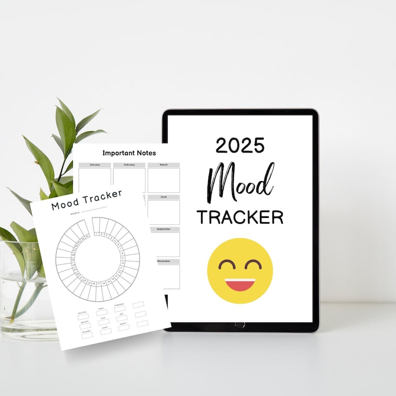 2025 Mood Tracker Digital Planner Printable Mental Health Journal Self ...
