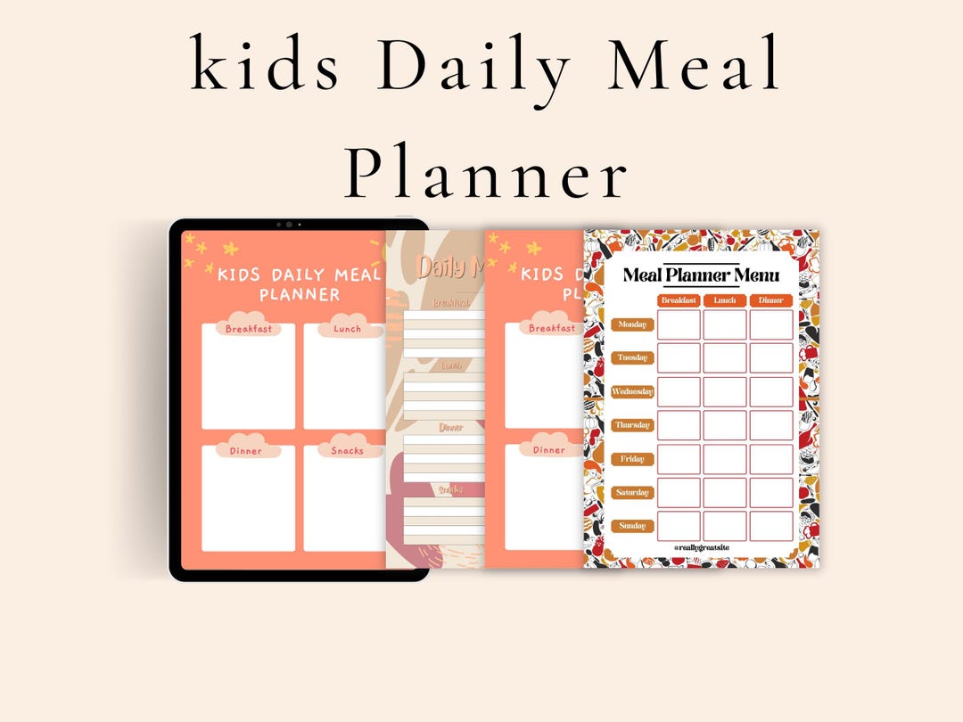 Printable Kids Meal Planner Kids Lunch Ideas Elementary School Meal ...