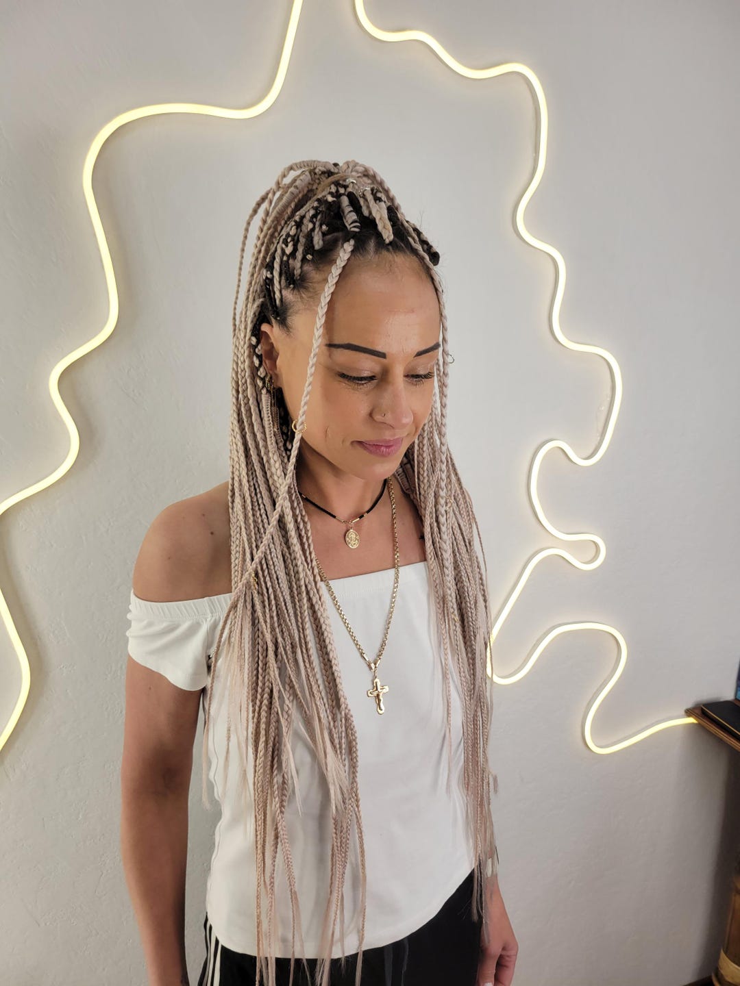 DE Rose Gold Box Braids Set | Soft Pink Crochet Braids | Pastel ...