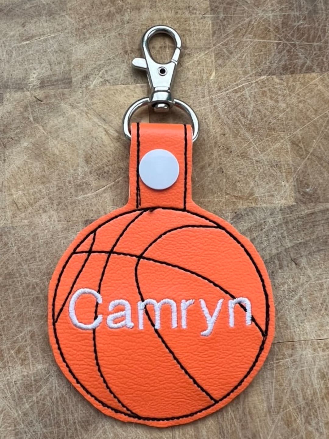 Basketball With Name Key Fob Tag Keychain Bag Tag - Etsy