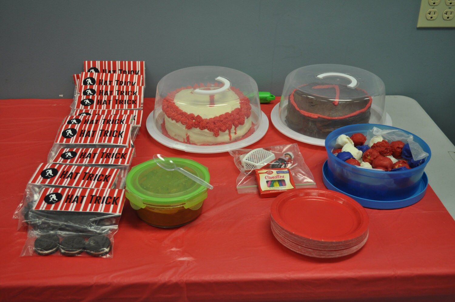 Hat Trick Bag Hockey Birthday Party Treat Topper Bags Red Wings Detroit ...