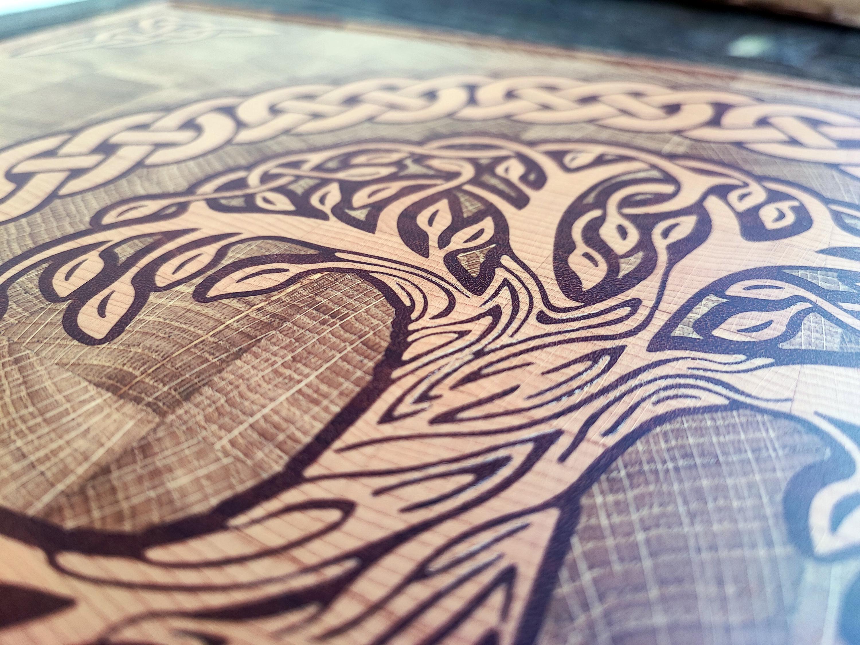 Yggdrasil - the Tree of Life - Inlay Cutting Board - Etsy