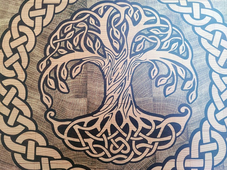 Yggdrasil - the Tree of Life - Inlay Cutting Board - Etsy