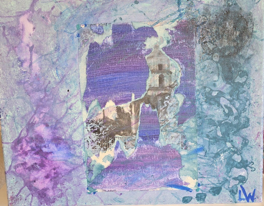 Abstract Purple Collage Art - Etsy