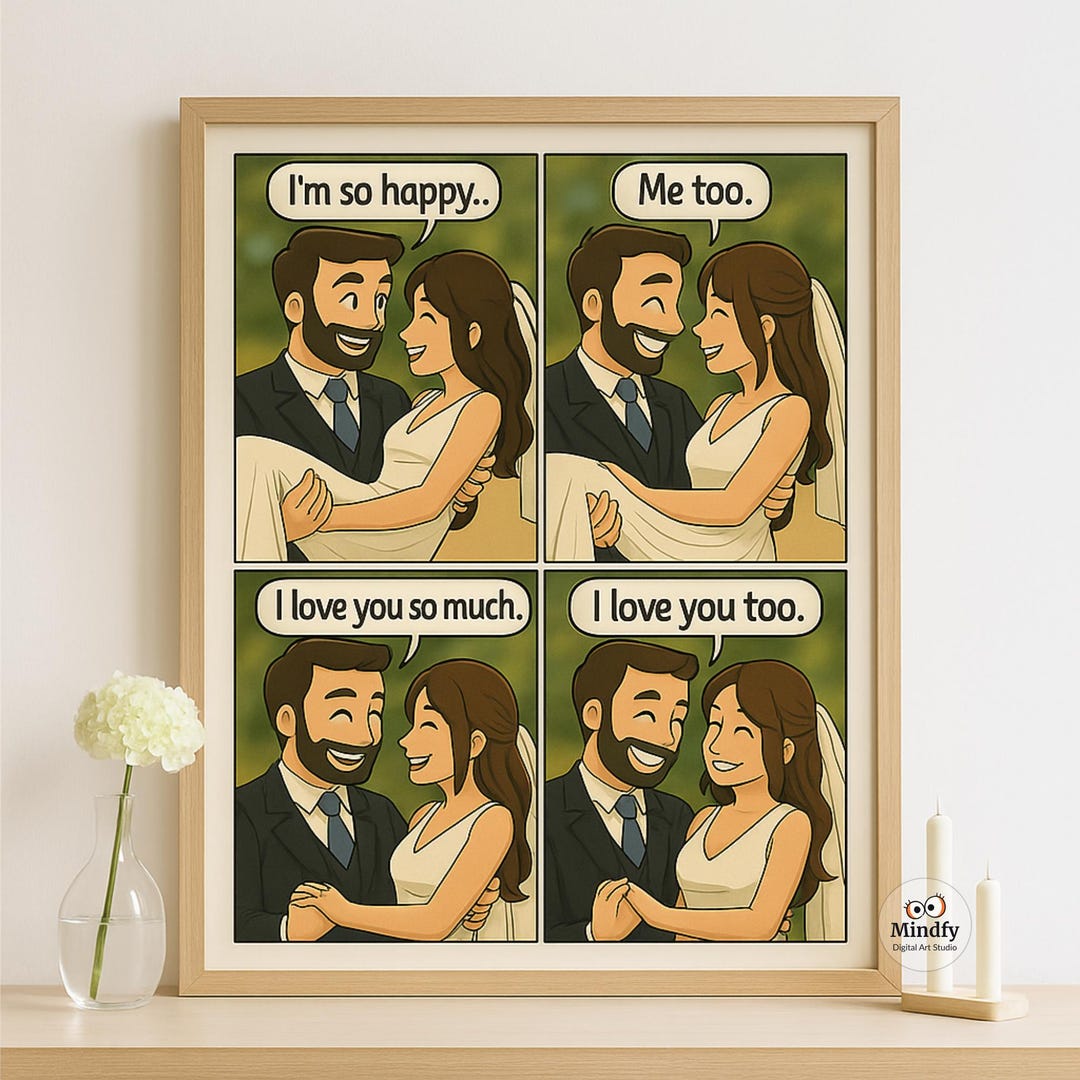 Romantic Comic Strip Portrait | Custom Couple Manga Drawing – Wedding ...