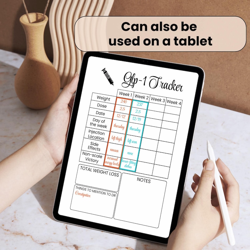 GLP-1 Weight Loss Tracker: 4-week Journal for Semaglutide, Ozempic ...