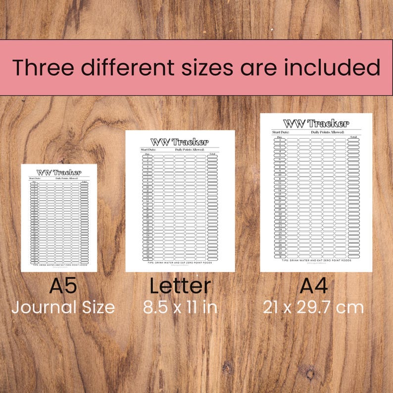 Monthly WW Points Tracker: Printable Daily Weight Loss Journal for ...