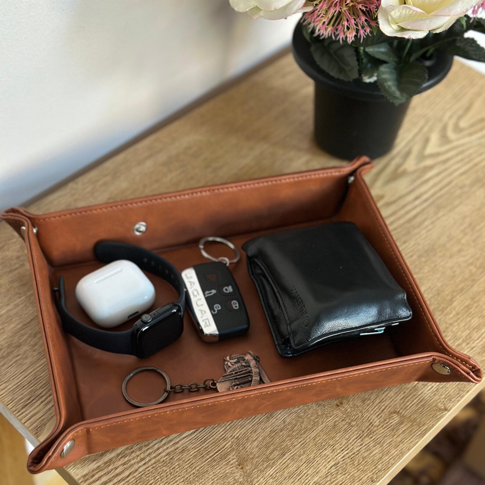 Leather Valet Tray: Brown Decorative Storage, Dice & Key Tray - Etsy