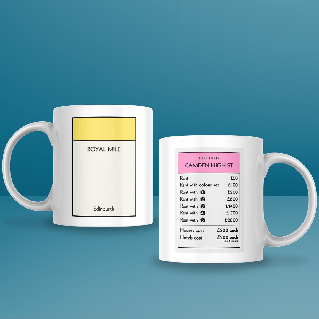 Customisable Monopoly Property Mug Board Game Gift Idea for Him and Her ...