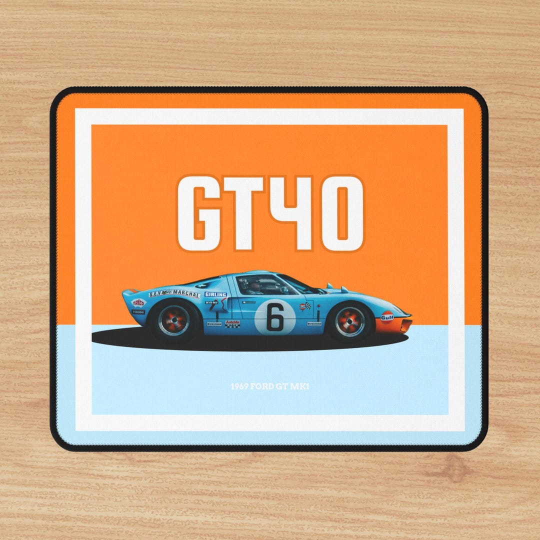 Ford GT40 Gulf Livery 24h of Le Mans Gaming Mouse Pad Desk Mat, 1960s ...
