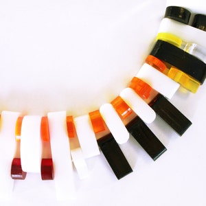 Reclaimed Acrylic Future Ruff No.7 Necklace Black White Orange Eco ...
