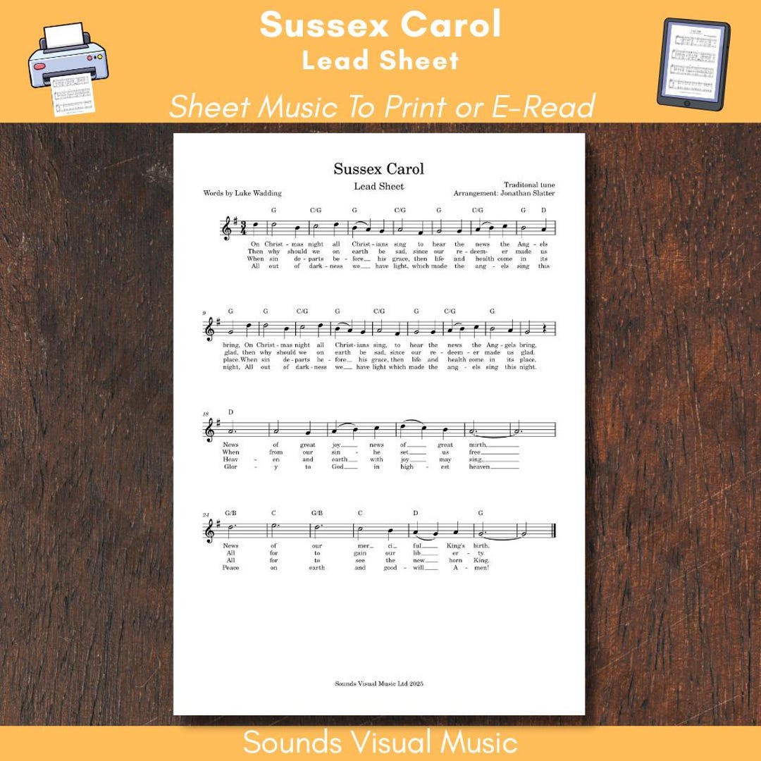 Sussex Carol – Lead Sheet | Christmas Carol | Lyrics + MP3 | Digital ...
