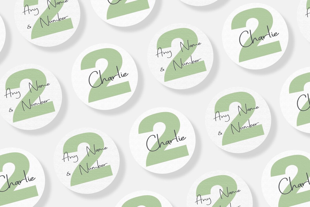 Personalised Name & Age Sticker, Birthday Sticker, Party Favour, Label ...