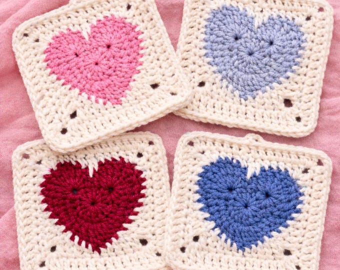 Heart Granny Square Crochet Pattern | Beginner DIY (PDF Pattern ...